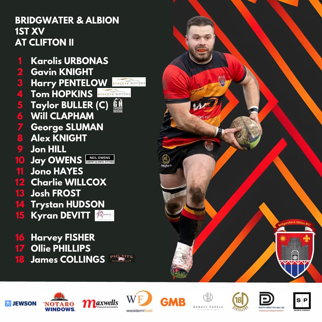 Clifton Second XV 33 - 26 Bridgwater & Albion RFC - Bridgwater Rugby ...