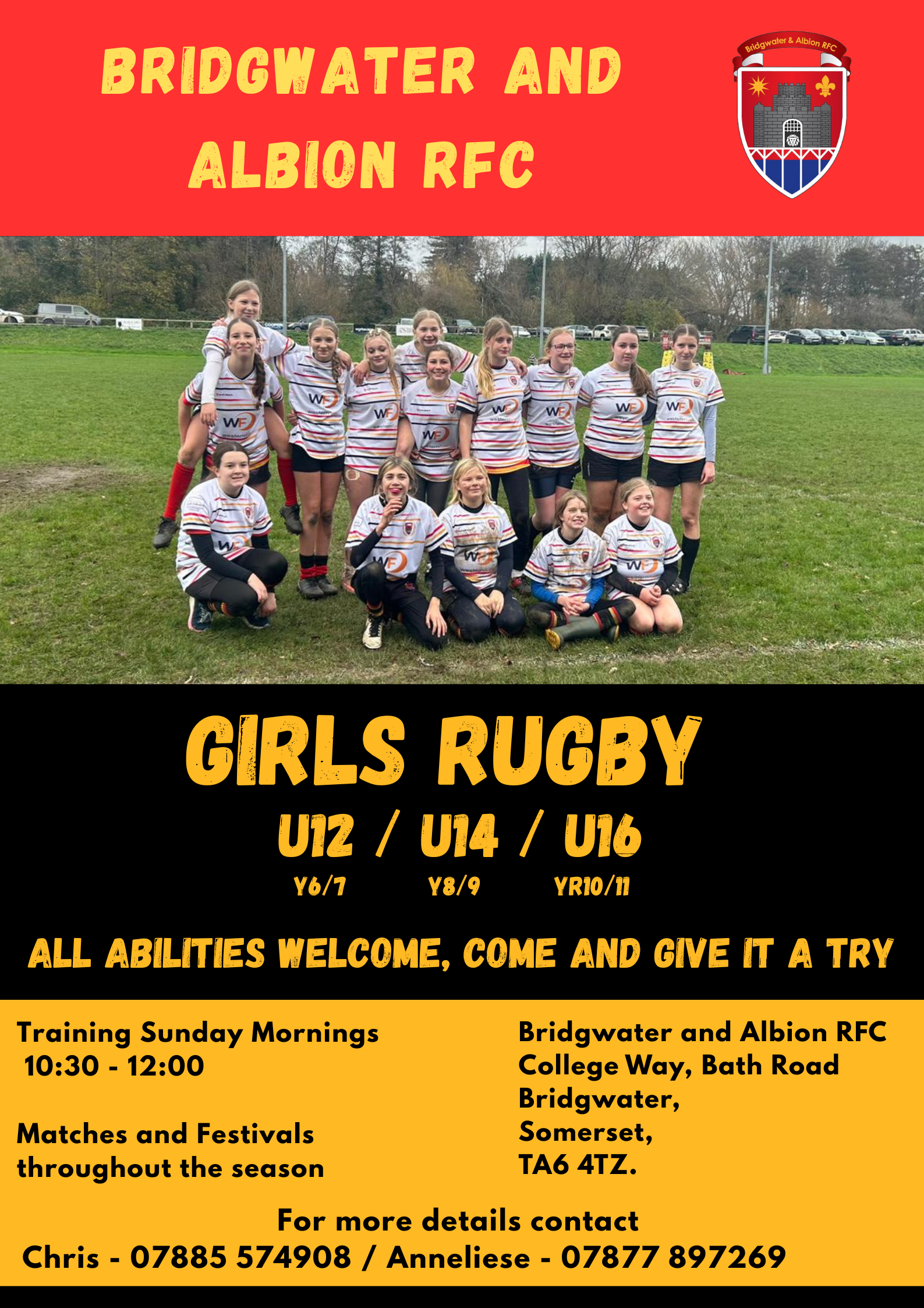 Bridgwater and Albion RFC - Girls Rugby - Bridgwater Rugby : Bridgwater ...